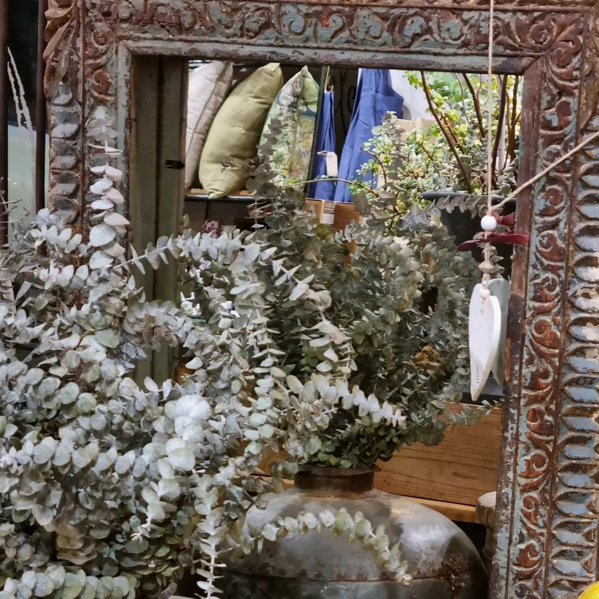 Rare Vintage Carved Original Teak Mirror – pod&seed online